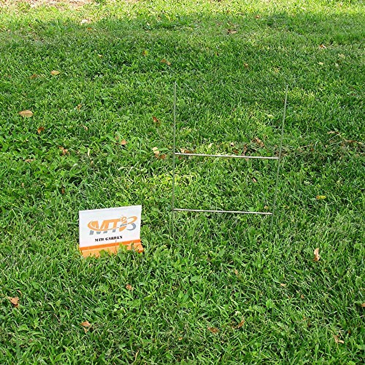 MTB H Frame Wire Stakes 20 x10-inch (Pkg of 10) 9ga Metal -Yard Sign Stakes for Advertising Board,Lawn Sign Holder