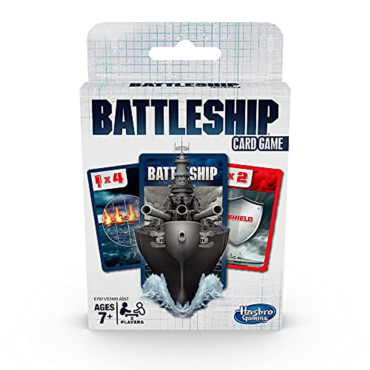 Hasbro Gaming Battleship Card Game for Kids Ages 7 and Up, 2 Players Strategy Game Brown/a
