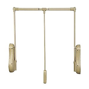 Pull-Down Wardrobe Hanger, Adjustable Closet Rod Wardrobe Lifter Storage Rack, Large Telescopic Hanger, Save Space, Can Bear 30KG (Size : 850-1150mm)