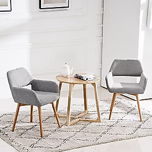 YEEFY Upholstered Dining Chairs Set of 2, Kitchen & Dining Room Chairs with Solid Wooden Legs Accent Chairs for Living Room Bed Room (Set of 2)