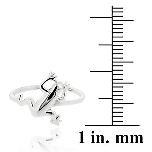 Hoops & Loops 925 Sterling Silver Jumping Frog Toe Ring for Women Men Teen Girls, Silver