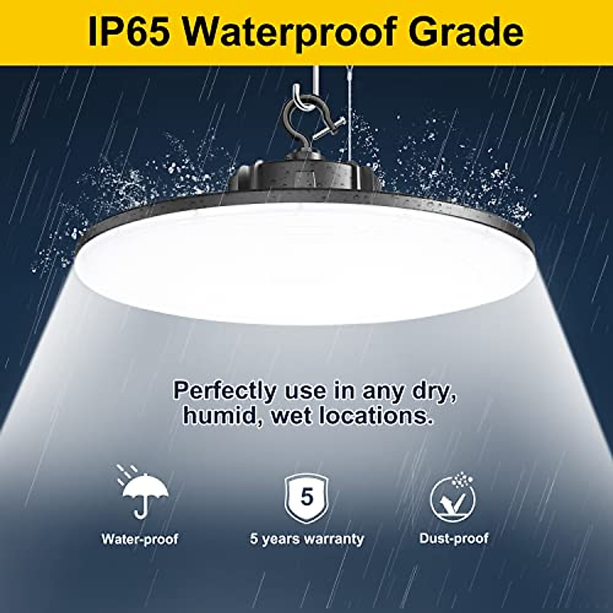 UFO LED High Bay Light 240W 36,000LM AC100-277V Up and Down Lighting 0-10V Dimmable 5000K Daylight Low Bay LED Lights UL/DLC Listed 6' Cable Alternative to 1000W MH/HPS for Garage Factory Warehouse