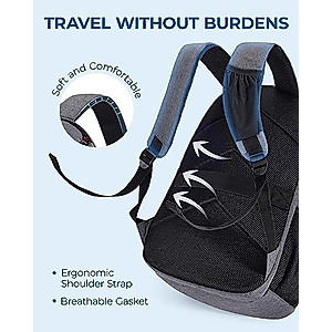 BAGSMART Travel Laptop Backpack, 15.6 inch Anti Theft Laptop Backpack With USB Charger Hole, Water Resistant Grey College bookbag for Women Men, Casual Daily Backpack for travel, Grey