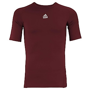 adidas Men's Techfit Cut and Sew Short Sleeve Tee, Maroon X-Large