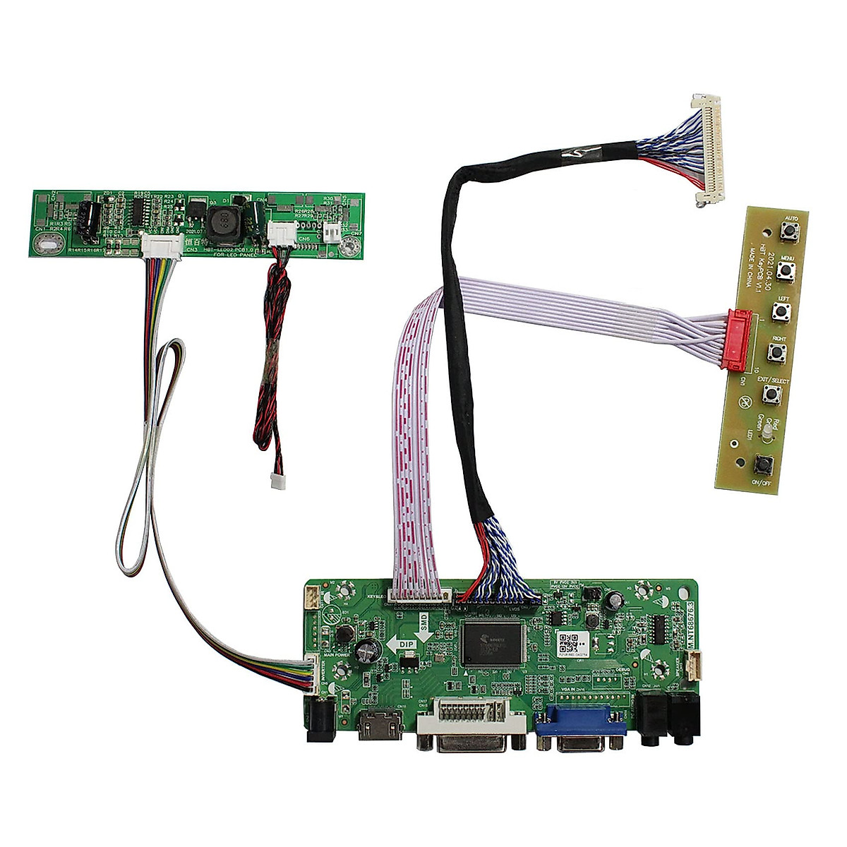 VSDISPLAY HD-MI VGA DVI LCD Controller,Fit for 18.5" 1366x 768,WLED Backlight,30pin LVDS Panel Screen, Such as:LTN185AT04 M185BGE-L10/L22/L23 HT185WX1-300 M185XW01 VD/VF M185XTN01.2 M185XTN01.3