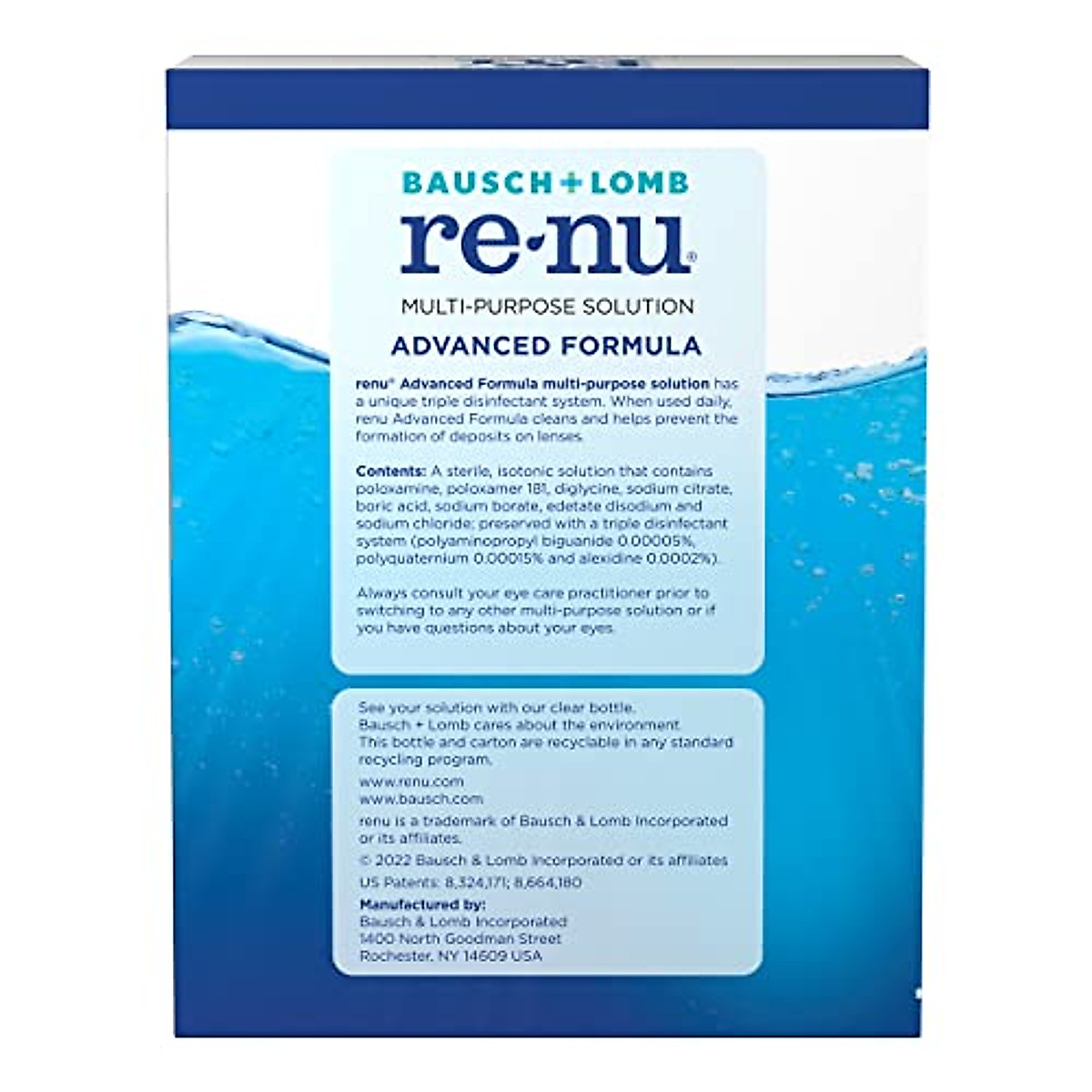 Contact Lens Solution by Renu, Advanced Formula, 12 Fl Oz (Pack of 2)