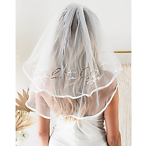 ModParty Bride to Be Veil Women’s Tulle Short Bachelorette Party Wedding Veil With Comb
