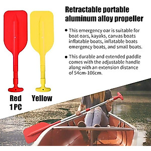 TASDHZ 2PC Boat Oars Telescopic Paddle Aluminum Kayak Paddles Adjustable Length Canoe Paddle with Anti-Slip Grips for Kayak,Telescoping Plastic Boat Paddle Canoe, Inflatable Boat Dinghy (Yellow 2pcs)