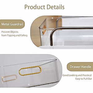 ILIKUHOME Under Sink Organizers and Storage, 2-Tier Clear Organizer with Sliding Drawers, Muti-purpose Pull Out Organizers for Bathroom, Kitchen, Pantry, Makeup, Office, High Style