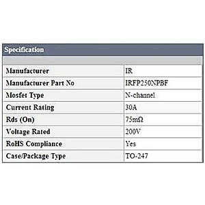 Jekewin 2 pcs of IRFP250 IRFP250N MOSFET FET N-Channel 30A 200V