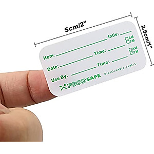 Kinteshun Food Storage Labels,Removale Dissolvable Food Preservation Sticker Label to Glass Plastic Metal Food Containers Jars for Kitchen Restaurant Food Storage Organization(500pcs,2x1")