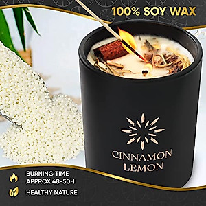 Lemon Cinnamon Scented Soy Wax Candle by BrightWize