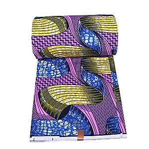 Realwax African Wax Prints Fabric New Ankara Bazin 6 Yards African Fabric for Party Dress 1FP6079