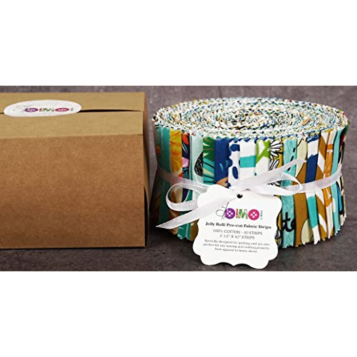 Soimoi 40Pcs Summer Print Cotton Precut Fabrics for Quilting Craft Strips 2.5x42inches Jelly Roll - Multicolor