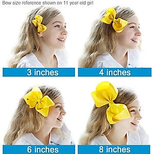 DEEKA 20 PCS Multi-colored 6" Hand-made Grosgrain Ribbon Hair Bow Alligator Clips Hair Accessories for Little Girls