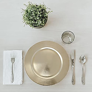 Ms Lovely Metallic Foil Charger Plates - Set of 6 - Made of Thick Plastic - Gold