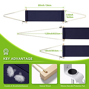 Foot Hammock Under Desk Footrest | Adjustable Office Foot Rest Under Desk Hammock | Portable Desk Feet Hammock with Headphones Holder (Black)