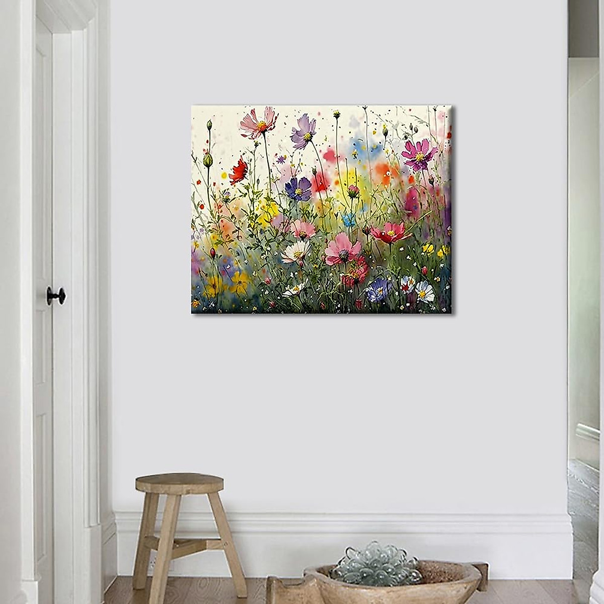 TISHIRON Floral Paint by Number for Adults Beginner DIY Painting by Numbers Kits Ink Style Flower Oil Painting for Kids Canvas Arts Crafts for Home Decor 16 x 20 inch