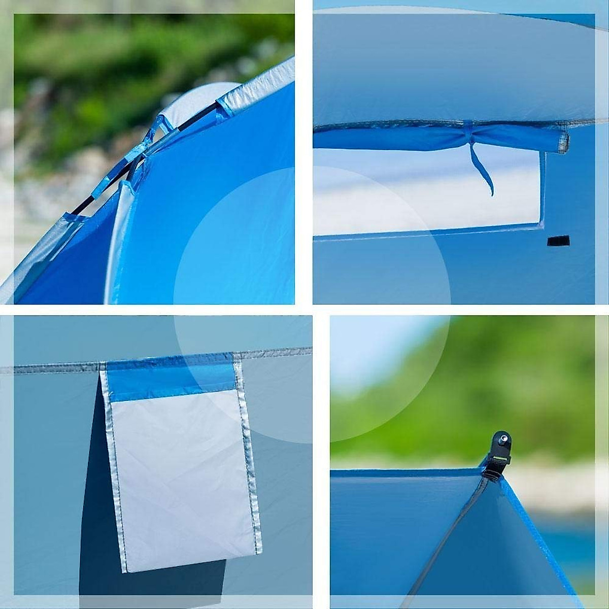 Extra Large Beach Cabana Tent Sun Shelter Sunshade Outdoor Portable UPF 50+, 94.5" L x 47.2" W x 55" H,Light Blue (Blue)