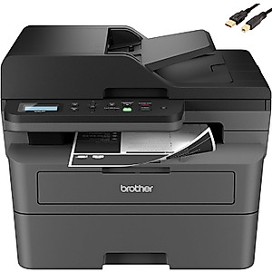 Brother DCP-L25 Series Monochrome All-in-One Laser Printer for Home Office, Print, Scan, Copy, Wireless, 36 ppm, 2400 x 600 dpi, Automatic Duplex Printing, with MTC Printer Cable
