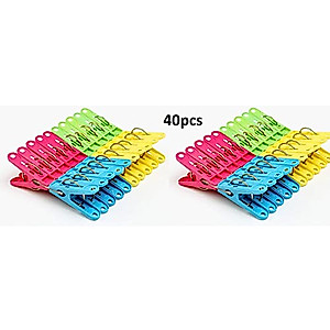 FRANK PRESSIE Clothespin Bag for Outdoor Clothesline Waterproof with Closing String and Hanging Hook for Line with 40 Pcs Eco Wooden Clothes Pins in Peg Organizer