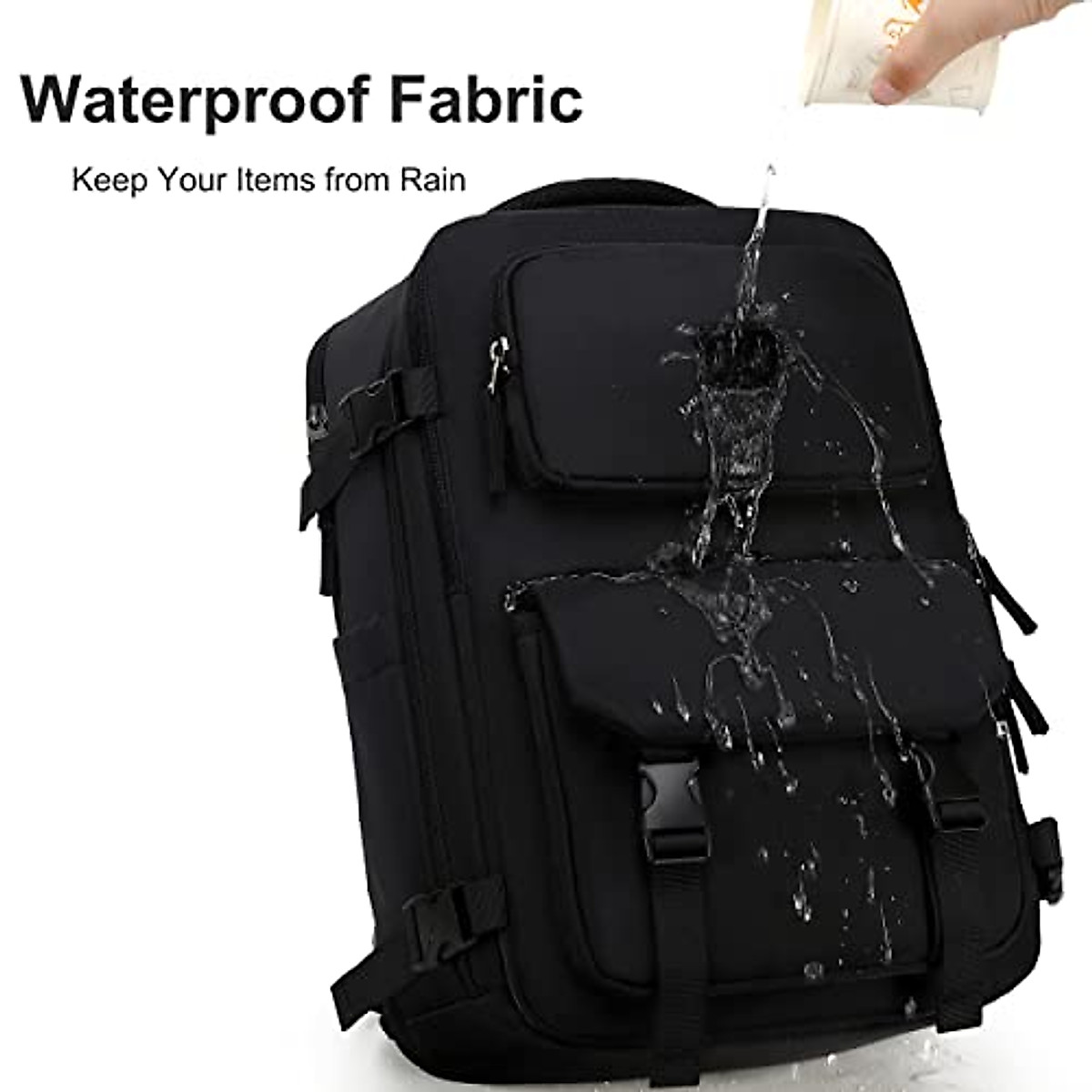 Travel Laptop Backpack, Business Work Backpacks Large College Bookbag for Women Men Water Resistant Daypack Airline Approved Gym Bag Fits 17 Inch Notebook & Laptops - Black