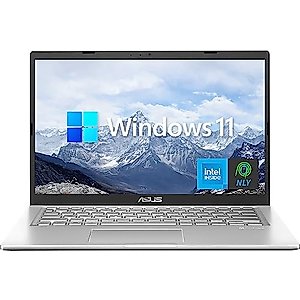 asus 14" VivoBook Laptop, Intel Core i3-1115G4 Processor, 16GB RAM, 1TB PCIe SSD, Thin & Light, Wi-Fi and Bluetooth, Webcam, HDMI, NLY MP, Windows 11 Home, Silver
