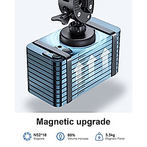 EWA Bike Phone Holder, Motorcycle Phone Mount Magnetic Bicycle Handlebar Cell Phone Clamp Compatible with MagSafe and iPhone 14 13 Pro Max Mini for Indoor Cycling,Treadmill,Spin Bike,Elliptical