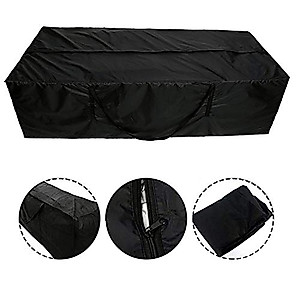 Ihomepark Extra Large Patio Cushion Cover, 68 x 30 x 20 inch Black Outdoor Furniture Seat Cushion Storage Bag, Water Resistant Rectangle Oxford Fabric Bag