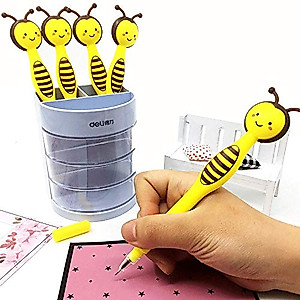 LUFOX 8Pcs Cute Bees Gel Pens Gift for Child, Women, Coworkers, Hostess and Girlfriend, Great Party Supplies and School Supplies, Black Ink(0.5mm)
