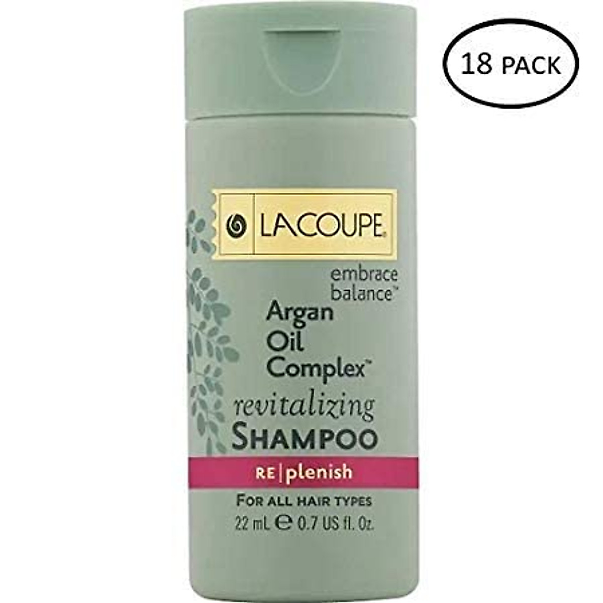 Lacoupe Argan Oil Complex Revitalizing Shampoo - 0.75 Oz - Set of 18 - Total 13.5 Oz