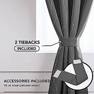 Deconovo Blackout Curtains for Bedroom 84 Inches Long, Black Out Curtains for Bedroom Windows, Thermal Insulated Curtain Drapes Grey (52W x 84L Inch, Grey, 2 Panels)