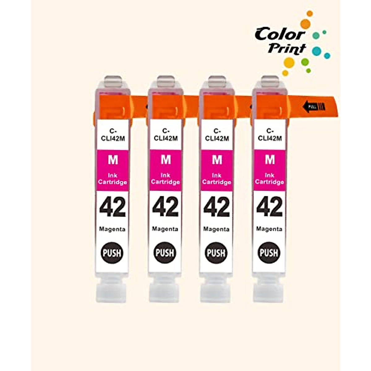 ColorPrint Compatible CLI42 Ink Cartridges Replacement for CLI-42 CLI 42 CLI42M CLI-42M Work with PIXMA Pro-100S Pro-100 Pro100 Pro100S Printer (Magenta,4-Pack)