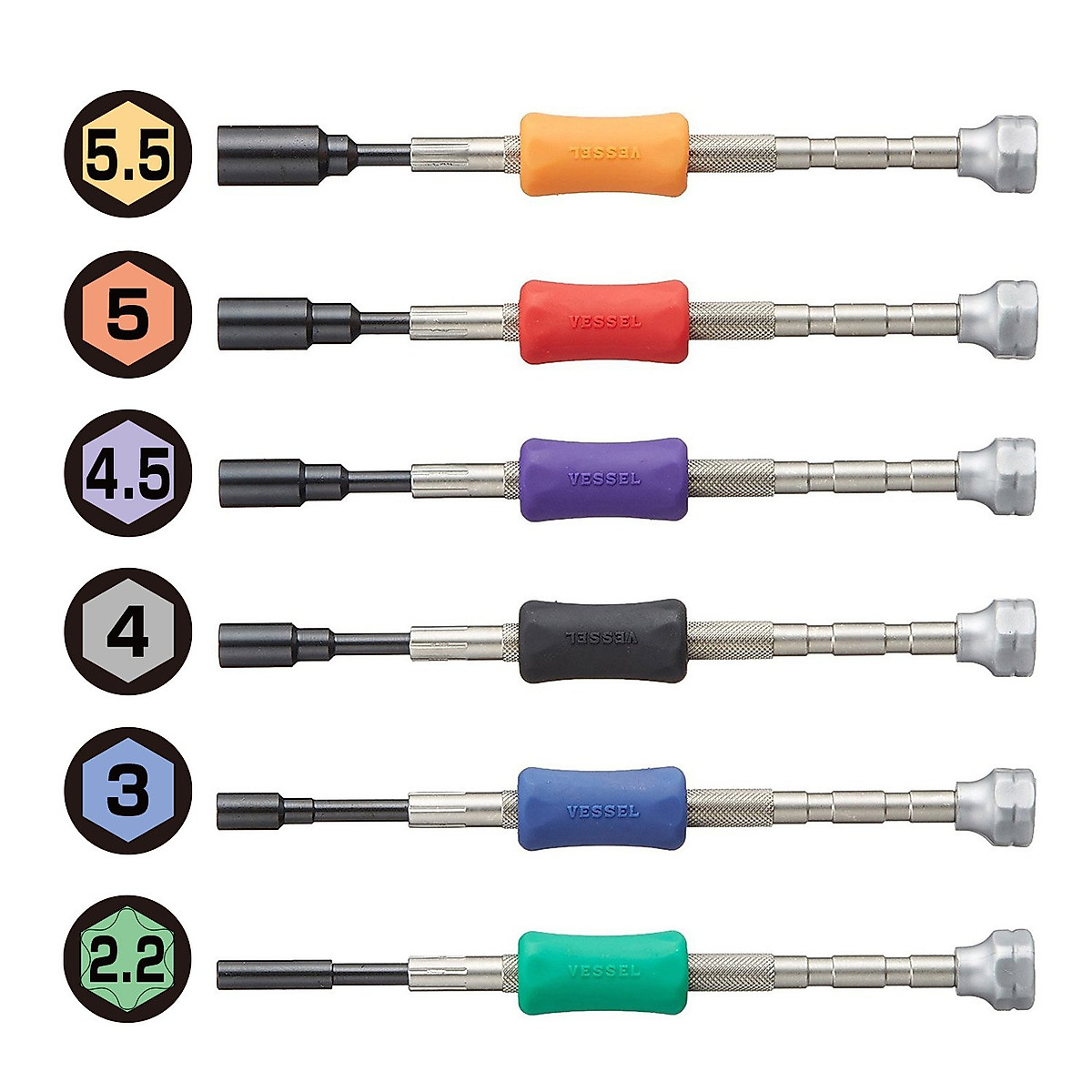 VESSEL Precision Screwdriver Set TD-57 / A/F2.2 / A/F3.0 / A/F4.0 / A/F4.5 / A/F5.0 / A/F5.5