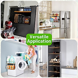 Magnetic Shelf for Fridge with Wood Lid, Fruit Potato and Onion Storage Bins, Pantry Organizers & Storage, Large Container Magnetic Spice Rack for Refrigerator, Kitchen Counter, Cabinet