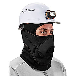 Ergodyne N-Ferno 6970 Balaclava with Detachable Heat Exchanger Face Mask, Winter Ski Mask, Black
