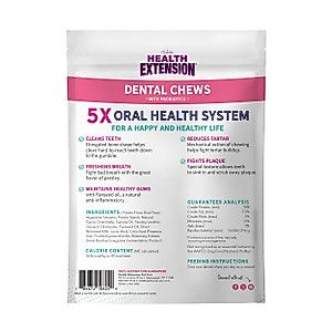 Health Extension Probiotic Dental Bones for Dogs, 14 Small Bones – Supports Dental Health, Promotes Digestive Health, Ideal for Puppy Training (Pack of 2)