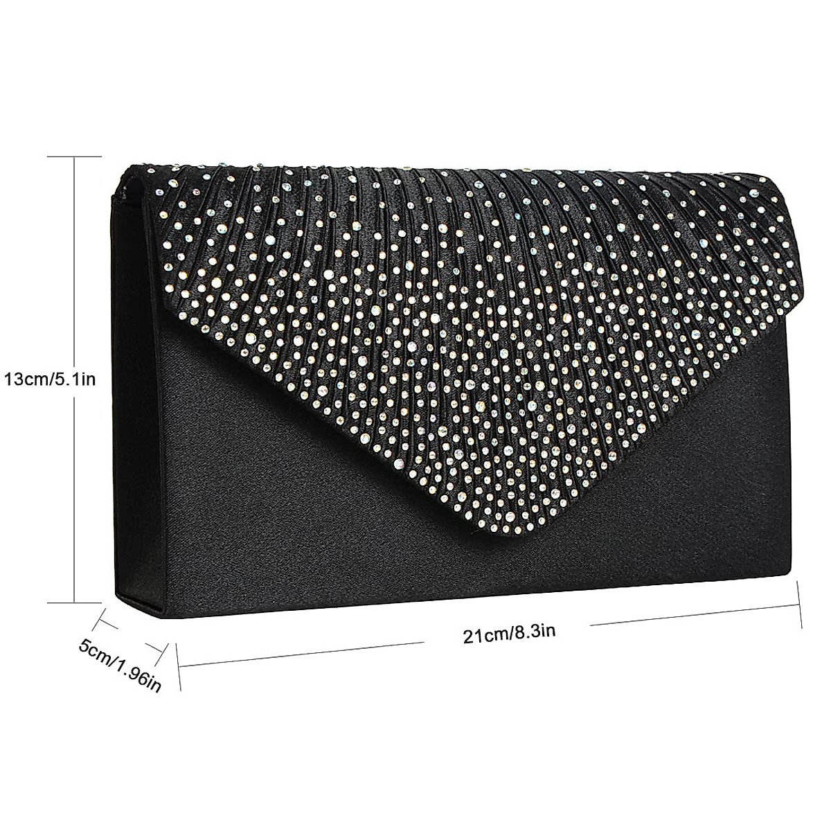 BBjinronjy Clutch Purse for Women Evening Bags for Women Formal Wedding Party Cocktail Prom Crossbody Purse Evening Handbags (Black)