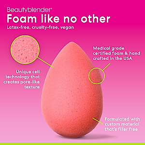 Beautyblender® | Beautyblusher Mid-Sized Beauty Blender Makeup Sponge for Cream & Powder Blush, Super-Soft Foam, Made in USA, Reusable, Washable, Streak Free Application, Vegan, Cruelty Free