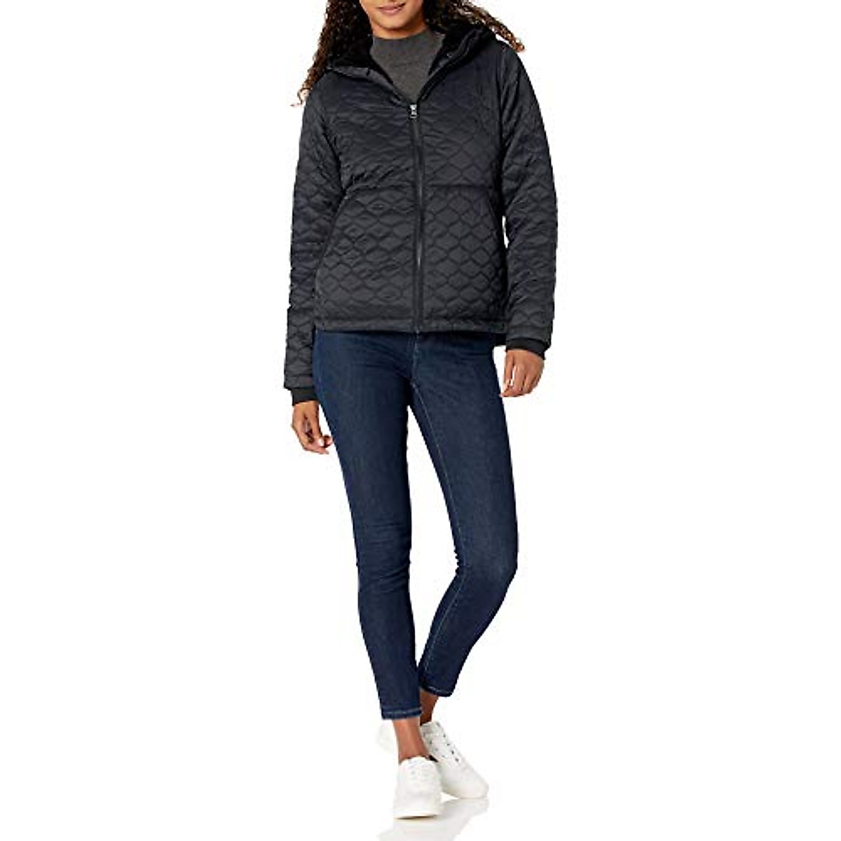 Amazon Essentials Women's Lightweight Quilted Full-Zip Water-Resistant Sherpa-Lined Hooded Puffer Jacket, Black, XX-Large