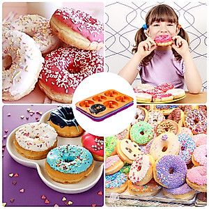 Gezan 3-Pack Silicone Donut Mold of 100% Nonstick Silicone. BPA Free Mold Sheet Tray. Makes Perfect 3 Inch Donuts. Tray Measures 10x7 Inches. Easy Clean, Dishwasher Microwave Safe