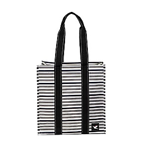 Stola Market Tote – Water Resistant, Wipe Clean Collapsible Tote Bag – Food Grade Grocery Bag – Ideal for Picnics, Outdoor Concerts, Leisure or Work,Indigo Banding