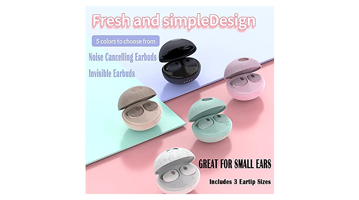 Xmenha Tiny Wireless Noise Cancelling Earbuds for Small Ears
