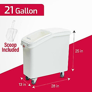 Bakn 21 Gallon / 335 Cup Mobile Ingredient Bin with Sliding Lid & Scoop Included