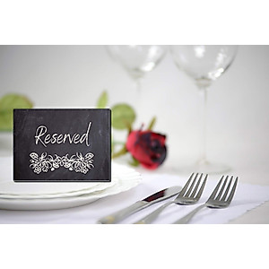 15 Reserved Signs for Tables Wedding Reception | Reserved Table Cards | Table Setting Cards |Vintage Chalk Design | 4 x 6 Double Sided Print | Party Events