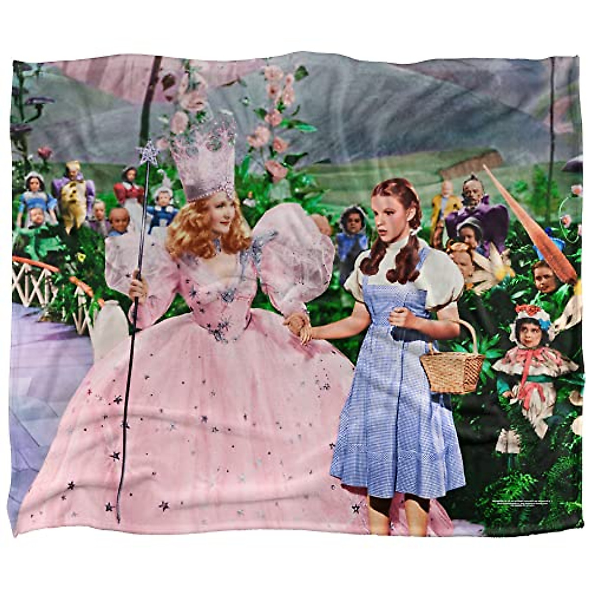 The Wizard of Oz Stanley Desantis Vintage Dorothy and Glinda Silky Touch Super Soft Throw Blanket 50" x 60"