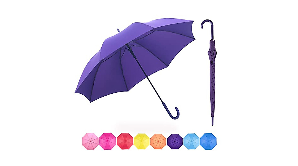 RUMBRELLA Purple UV Stick Umbrella - Auto Open & UPF 50+ Protection