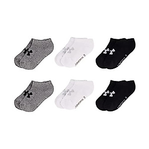 Under Armour Boys Multi Pack Low Cut Sock, Grey Low Cut, 4-6 US