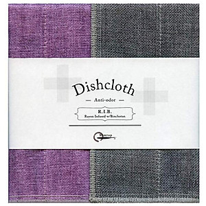 Nawrap Binchotan Charcoal Dishcloths, Set of 3, White, Lavender & Tangerine