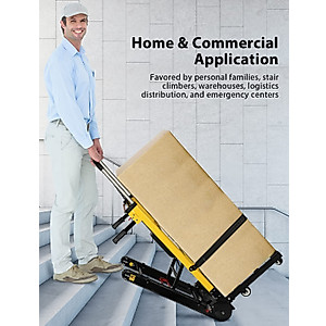 Electric Stair Climbing Hand Trucks Dolly Cart 440lbs Max Load 120W Power Heavy Duty Folding Stair Climber Moving Cart with Motor Battery 6 Wheels for Family Moving Warehouse Logistics Distribution